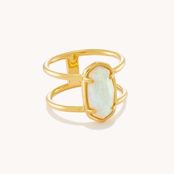Kendra Scott | Jewelry | Kendra Scott Elyse 8k Gold Vermeil Double Band Ring In White | Poshmark